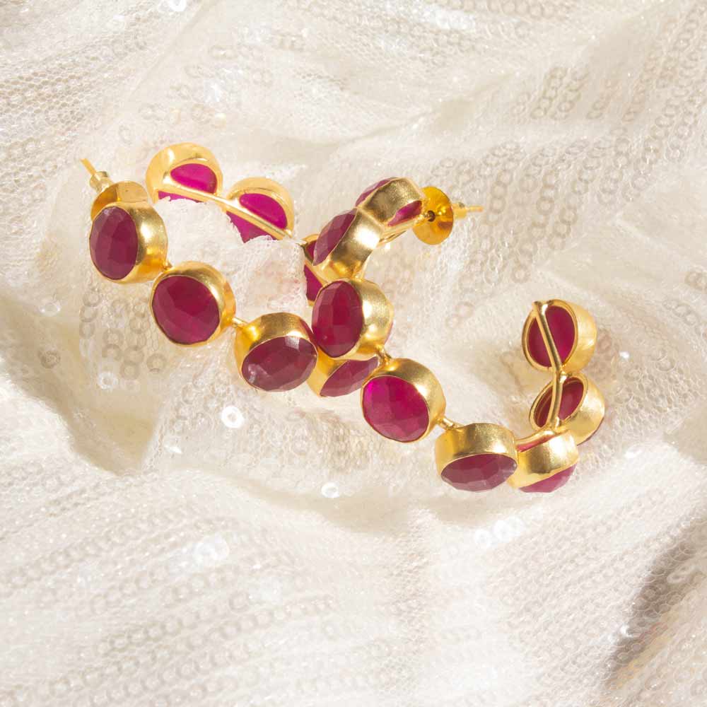 SLOKA - Harmony Fuchsia Pink Hoop Earring at The Nowhere Nation