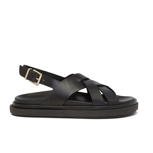 ALOHAS - Trunca Black - Women's Chunky Leather Sandal at The Nowhere Nation